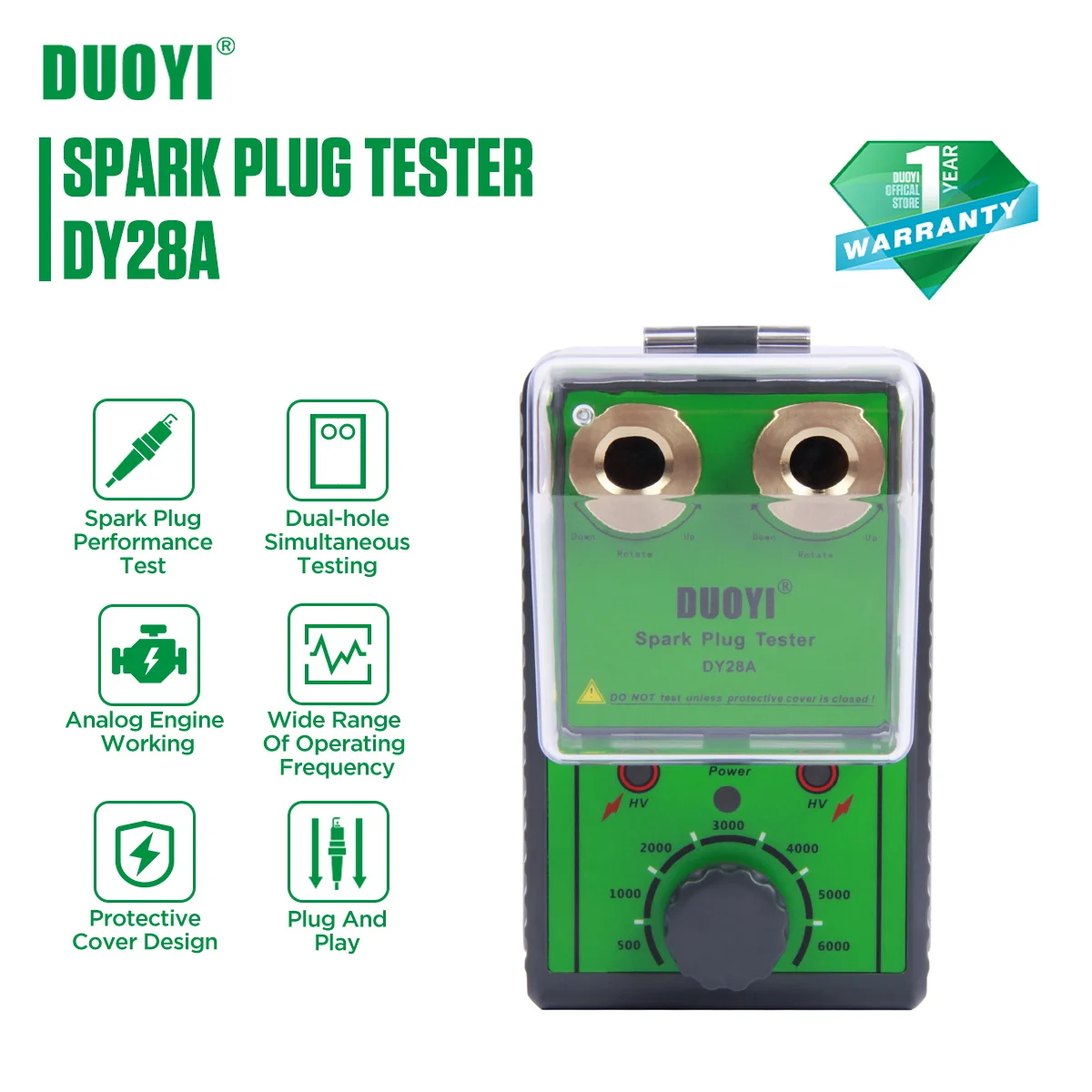 DUOYI-DY28A-Car-Spark-Plug-Tester-Ignition-Tool-110V-220V-Double-Hole ...