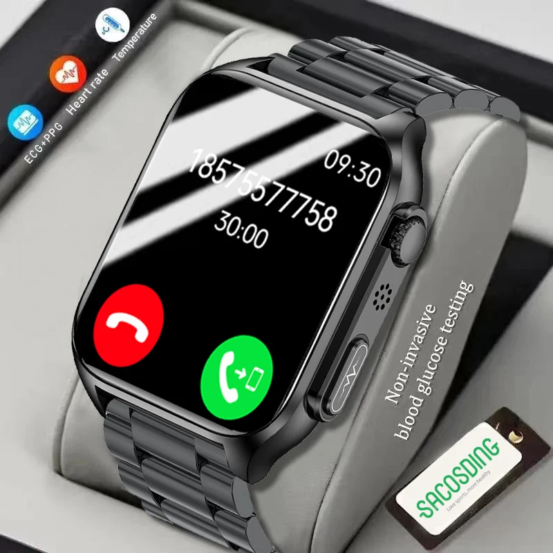 2023-New-Blood-Glucose-Smart-Watch-ECG-PPG-Men-Blood-Pressure-Heart ...