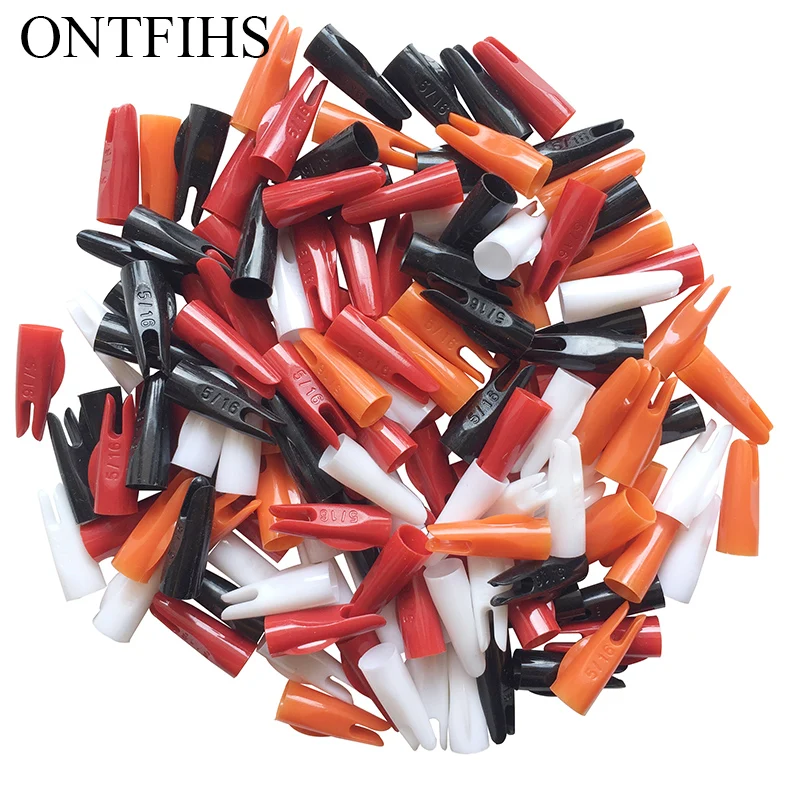 100 pcs/lot ID 5/16" Cone Archery Arrow Hunting Arrows Nocks Plastic ...