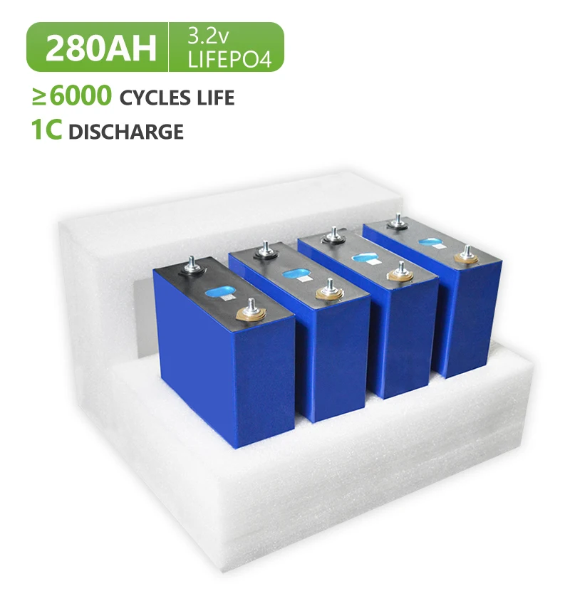 16pcs Lfp Cell Eve Lf280k 6000 Cycle 3.2v 280ah Lifepo4 Prismatic Solar Battery For Rv Solar ...