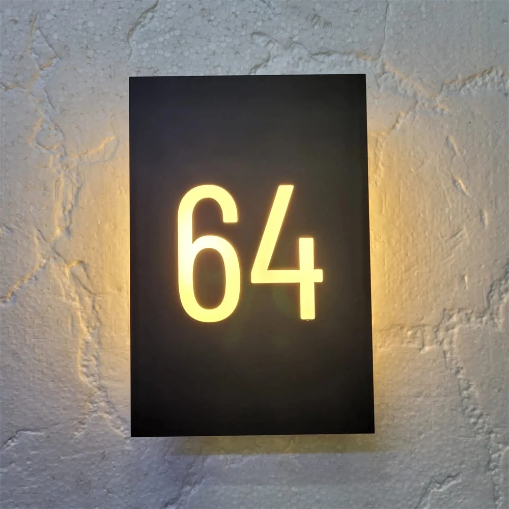 Modern-LED-Illuminated-Acrylic-House-Number-Sign-Personalized-Custom ...