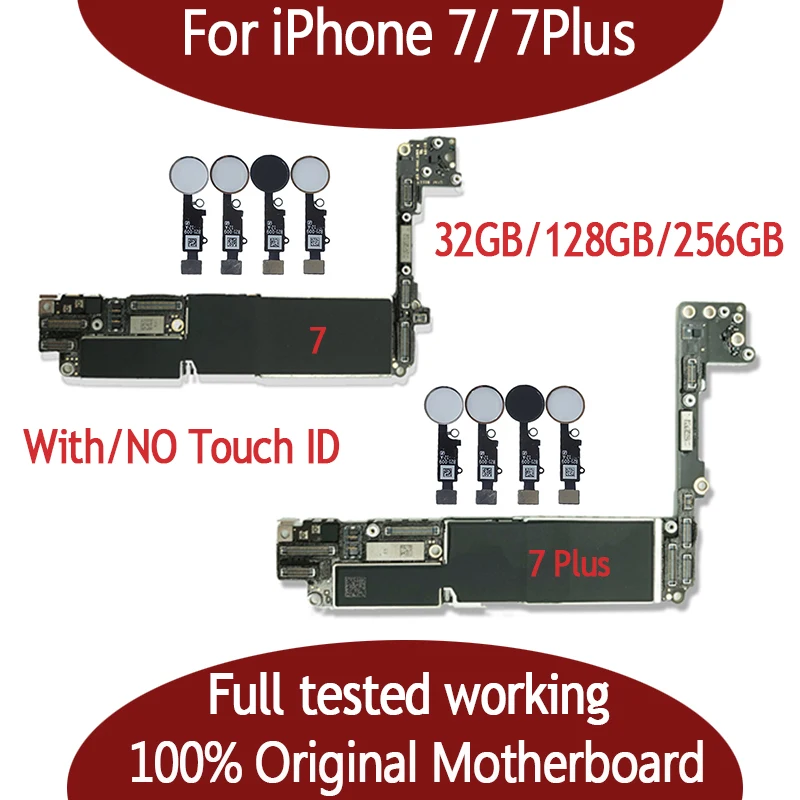 100-Original-Unlocked-For-iPhone-7-Plus-Motherboard-With-Touch-ID ...
