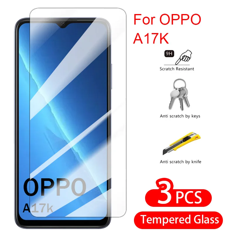 For Oppo A17K 5G Screen Protector 9D Tempered Glass Clear HD Flim Full ...