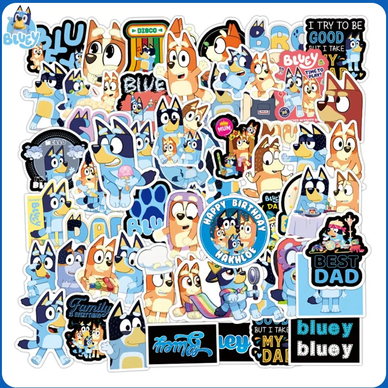 Cartoon-Cute-50pieces-bag-Bluey-Graffiti-Creative-Sticker-Desk-Computer ...