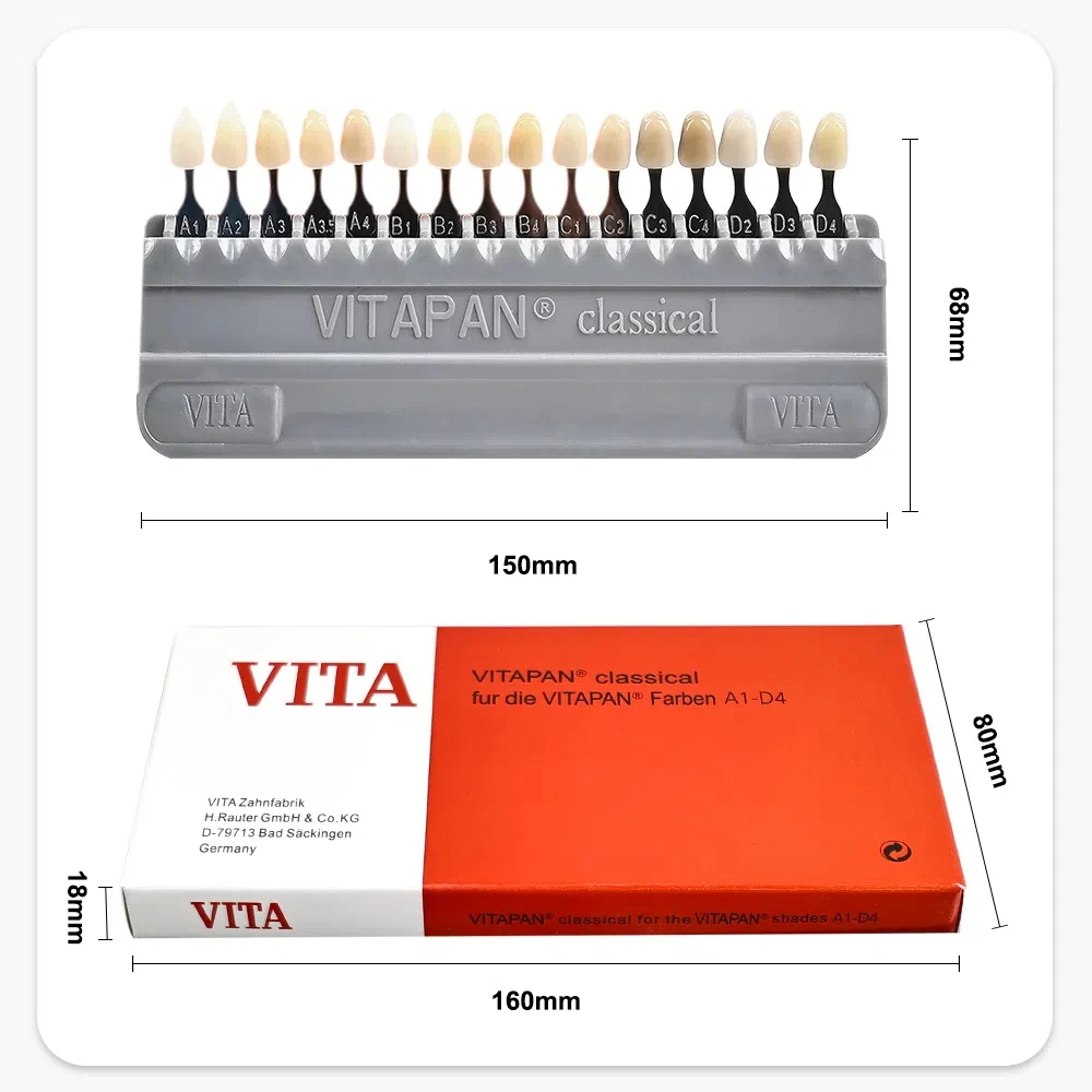 1Pc Dental Shade Guide 16 Colors VITAPAN ClassicWhiting Porcelain Tooth ...
