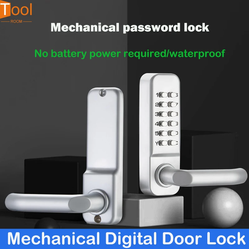Long-Handle-Keyless-Mechanical-Digital-Door-Lock-Password-Keypad-home ...