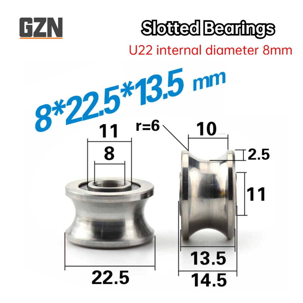 1PCS-High-precision-T-slot-U-slot-Bearing-U22T22-Track-Wheel-Pulley ...
