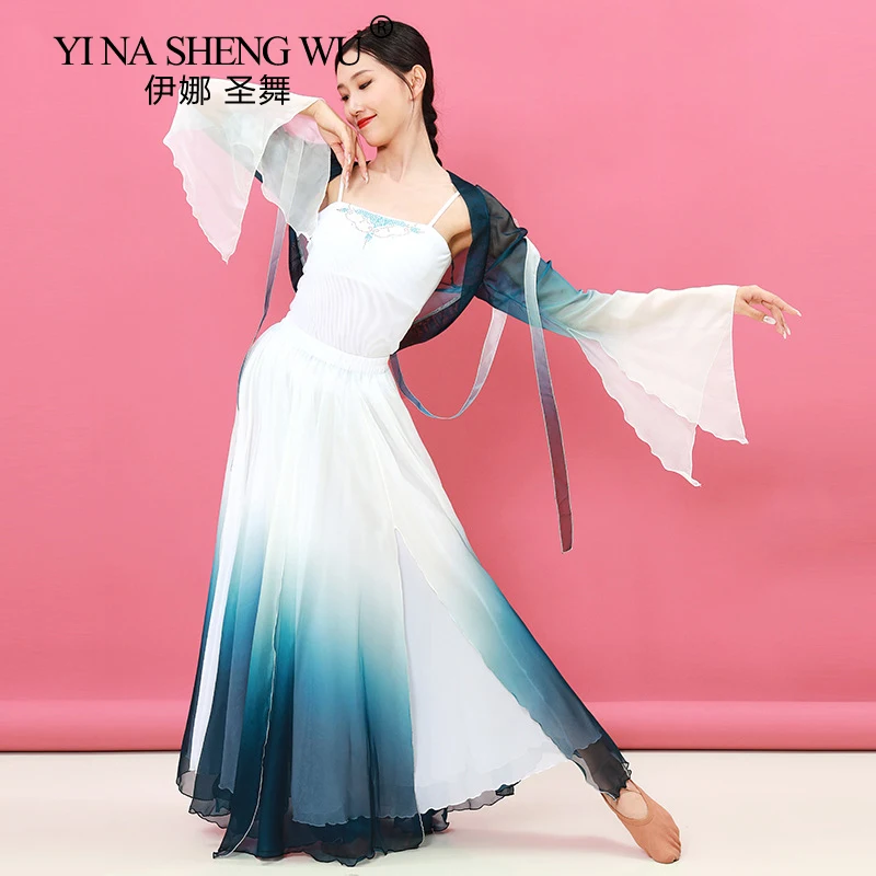 3pcs Dance Clothes Classical Dance Gauze Clothes Performance Clothes ...