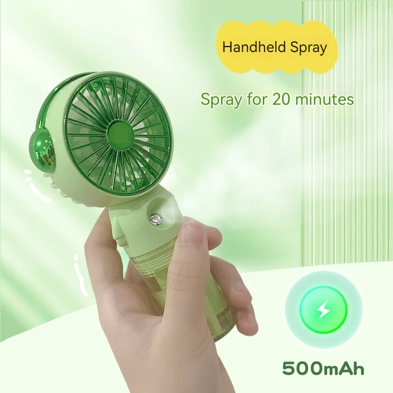 2024-New-Water-Mist-Fan-Usb-Charging-Handheld-Cartoon-Mini-Air ...