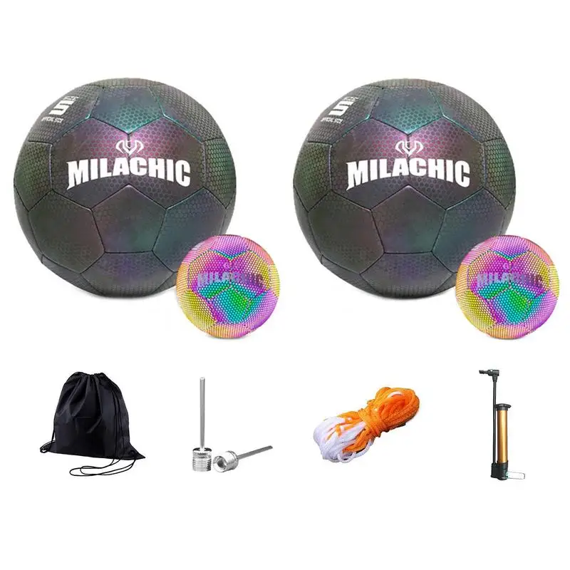 Luminous-Reflective-Football-Size-4-5-PU-Glowing-Soccer-Ball-Standard ...