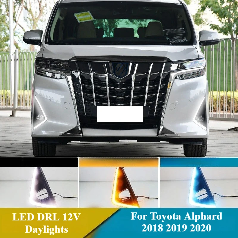 For Toyota Alphard 2018 2019 2020 1 Pair Car LED DRL 12V Daylights with ...