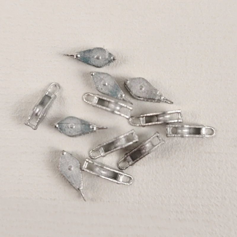 12PCS Simulation Single/Double-disc Diamond-shaped Pulley 11x4mm Alloy ...