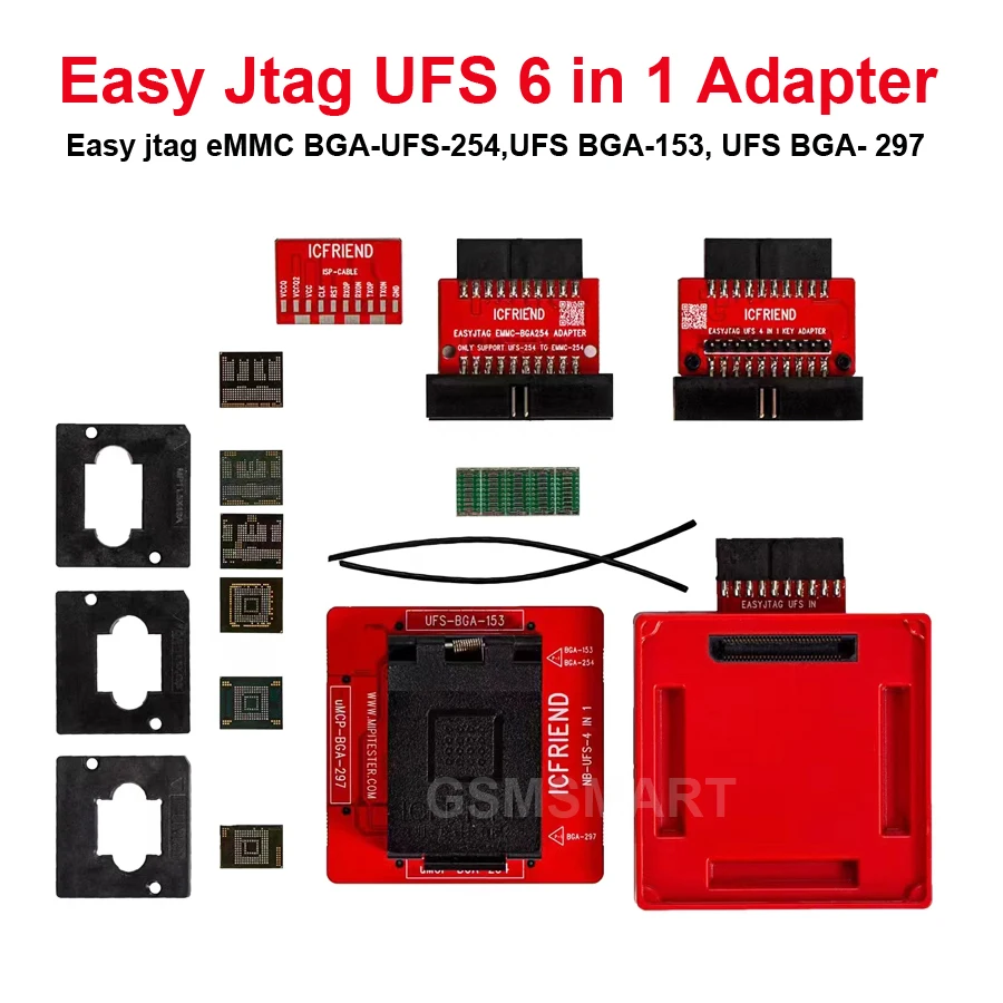 Easy Jtag ICFRIEND UFS 6 in 1 ufs BGA 153 BGA 254 BGA 297 with Z3X EASY JTAG Plus Box ( with ...