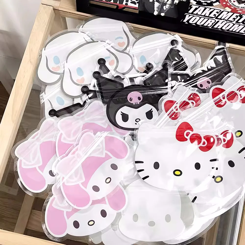 Cartoon-Sanrio-Transparent-Girl-Heart-Ziplock-Bag-Cinnamoroll-Kuromi-My ...