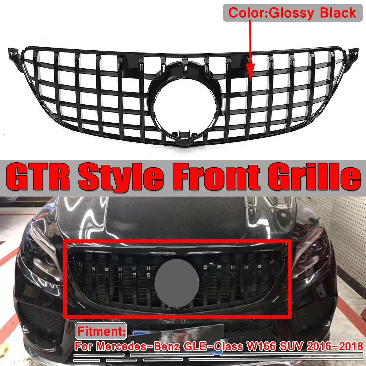 GTR-Style-Car-Front-Radiator-Grille-Grill-For-Mercedes-For-Benz-GLE ...