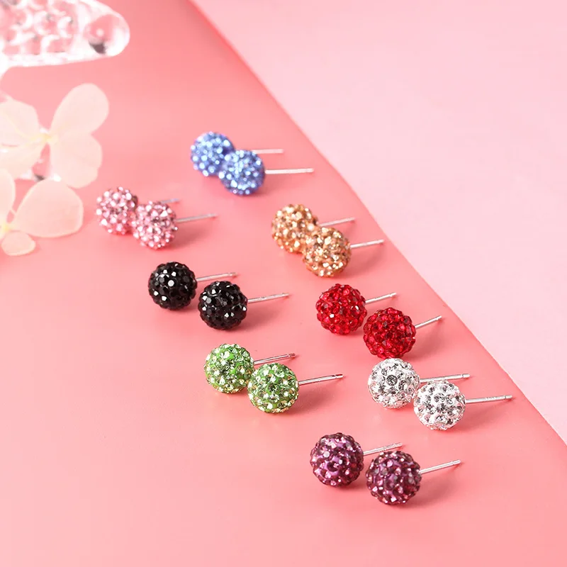 10mm-Rhinestone-Ball-Stud-Earrings-For-Women-Fashion-Shiny-Stud ...