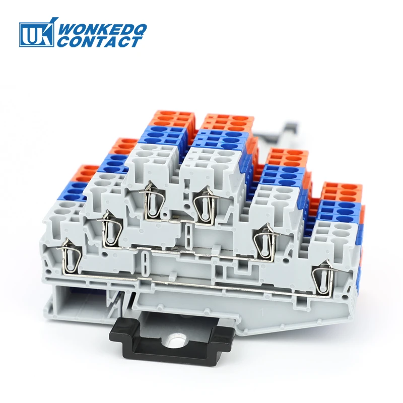 ST2-5-3L-Three-Level-Spring-Cage-Din-Rail-Connector-6-Connections-2-5 ...