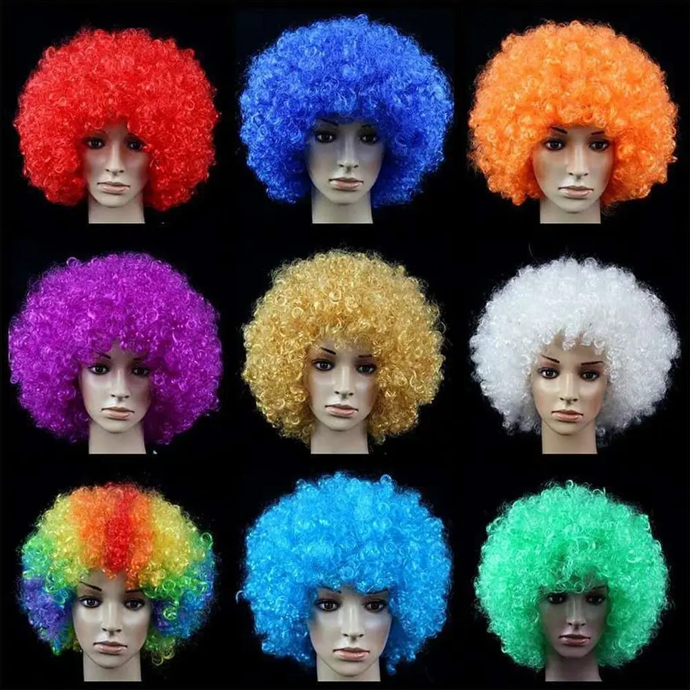 Gift-Various-Coloured-Props-Clown-Cosplay-Football-Fans-Black-Afro ...