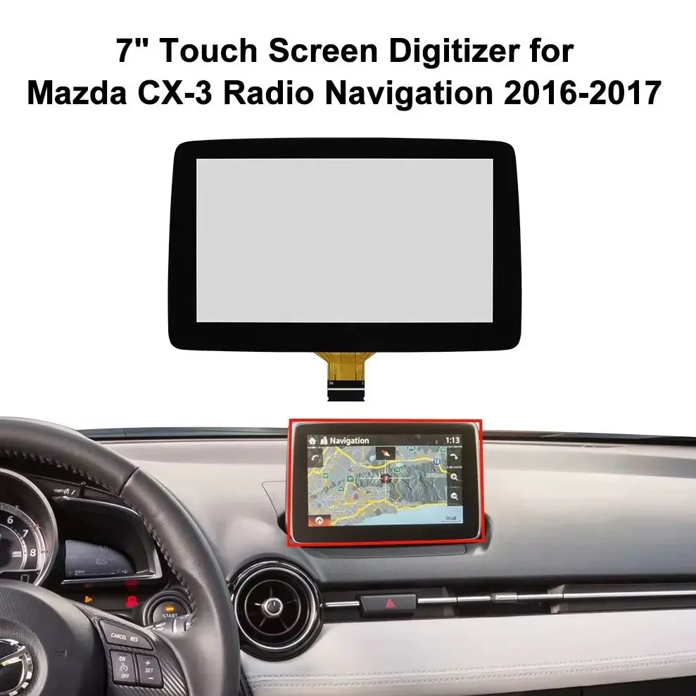 Dashboard LCD 7" Touch Screen Digitizer For Mazda 3 CX-3 CX-5 CX-8 MX-5 ...