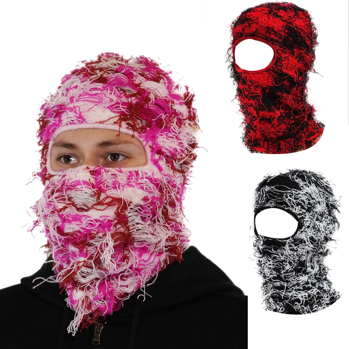 Unisex Knitted Camouflage Face Mask Skiing Warmth Protection Breathable ...
