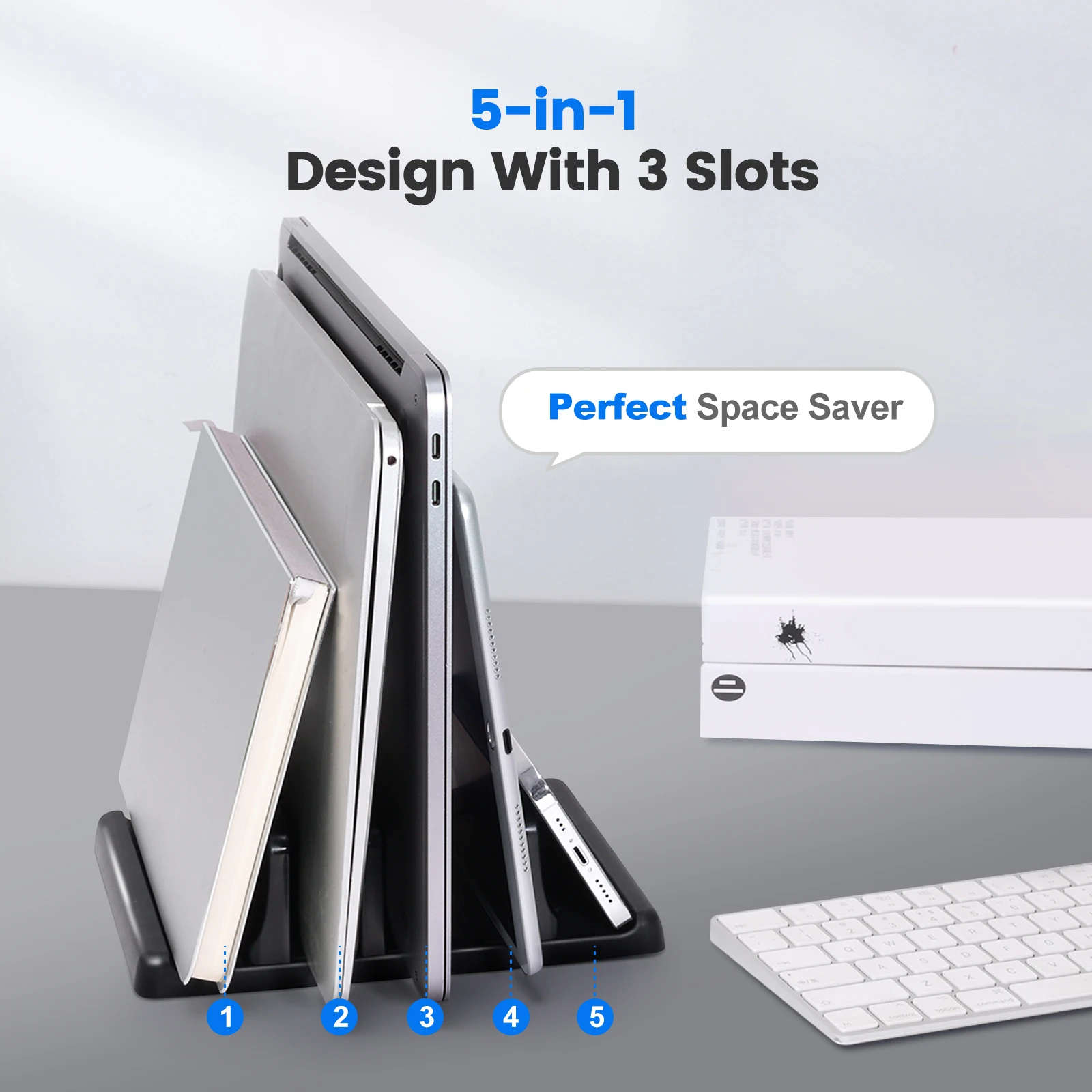 Vertical Laptop Stand Holder Plastic Adjustable Desktop Notebook Dock ...