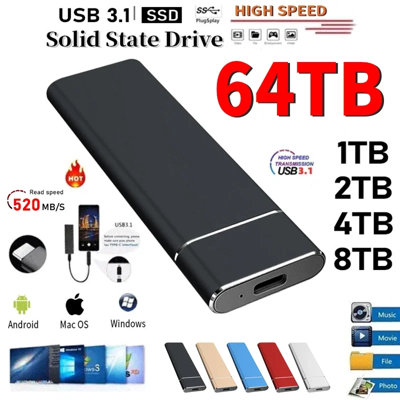 External-Hard-Drive-SSD-1TB-High-capacity-USB-Type-C-Interface-High ...