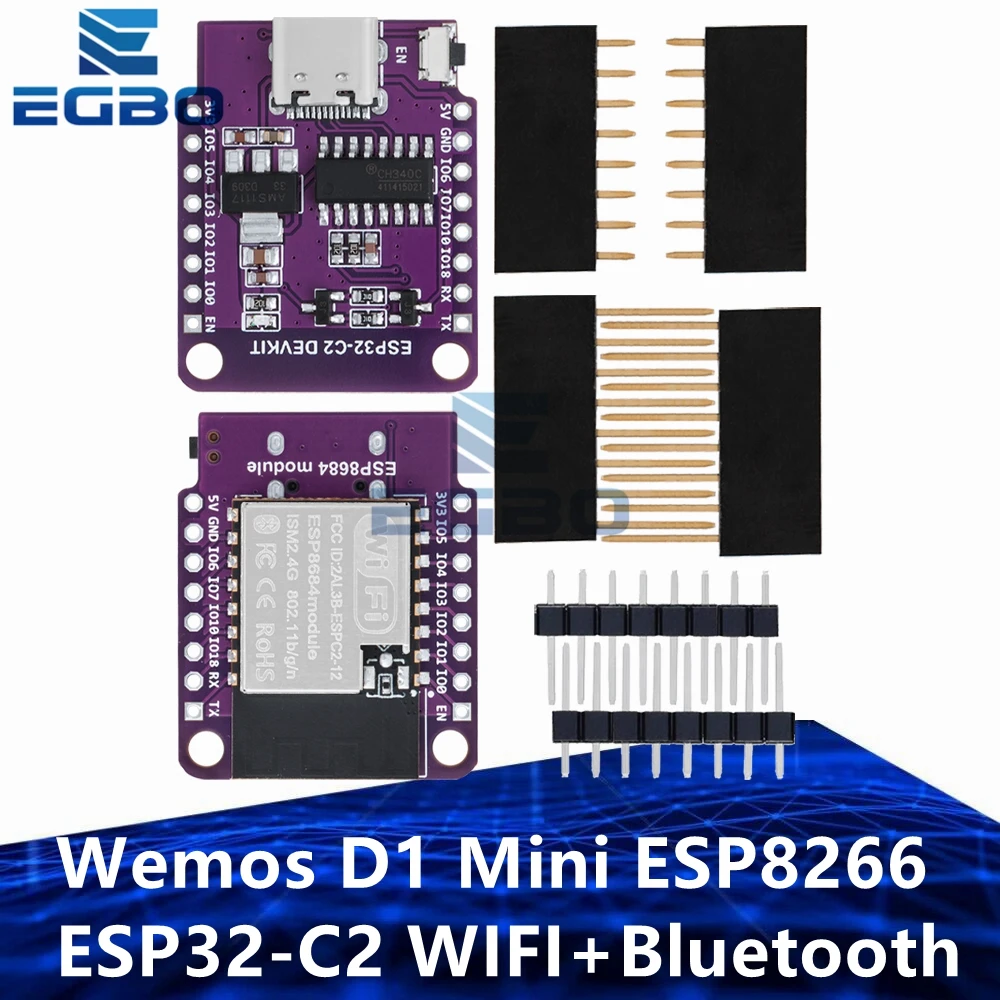 Wemos D1 Mini Esp8266 Esp32 Esp32 C2 Espc2 12 Devkit Serial Ch340g Esp8684 Development Board