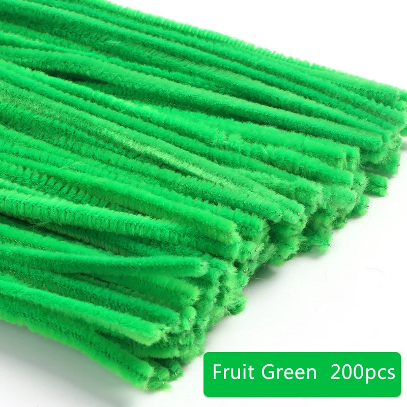 Black Pipe Cleaners 200 PCS 6 Colors Green Pipe Cleaners Chenille ...