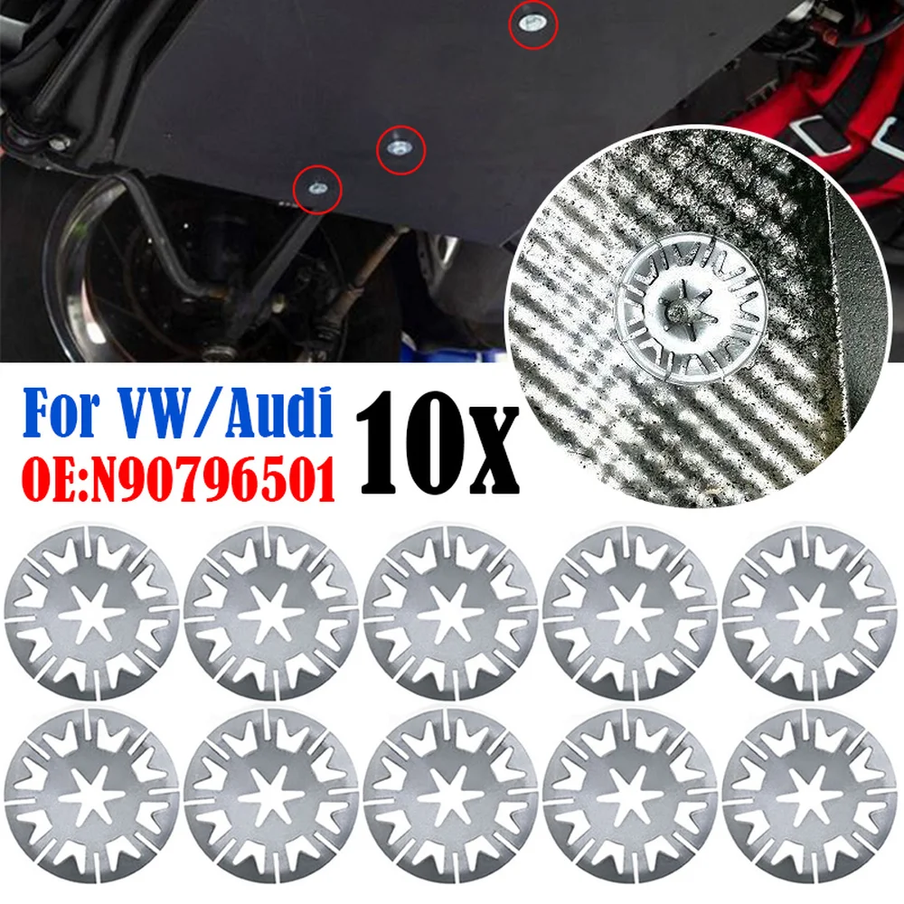 10X-Undertray-Exhaust-Heat-Shield-Clip-Nut-Washers-For-VW-Bora-Golf-MK3 ...