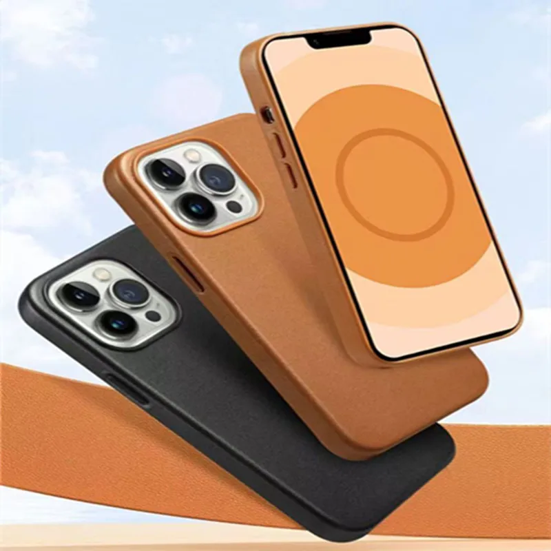 Caixa-De-Telefone-De-Couro-De-Carregamento-Sem-Fio-Magn-tico-Casos ...