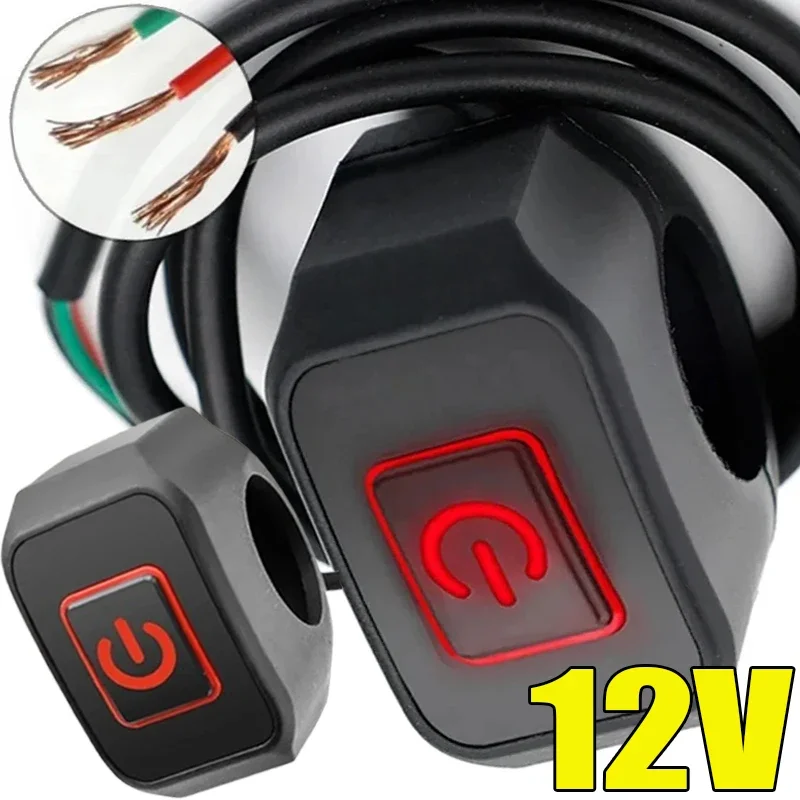 22mm-Motorcycle-Switch-Button-Handlebar-Mount-Waterproof-Modified ...