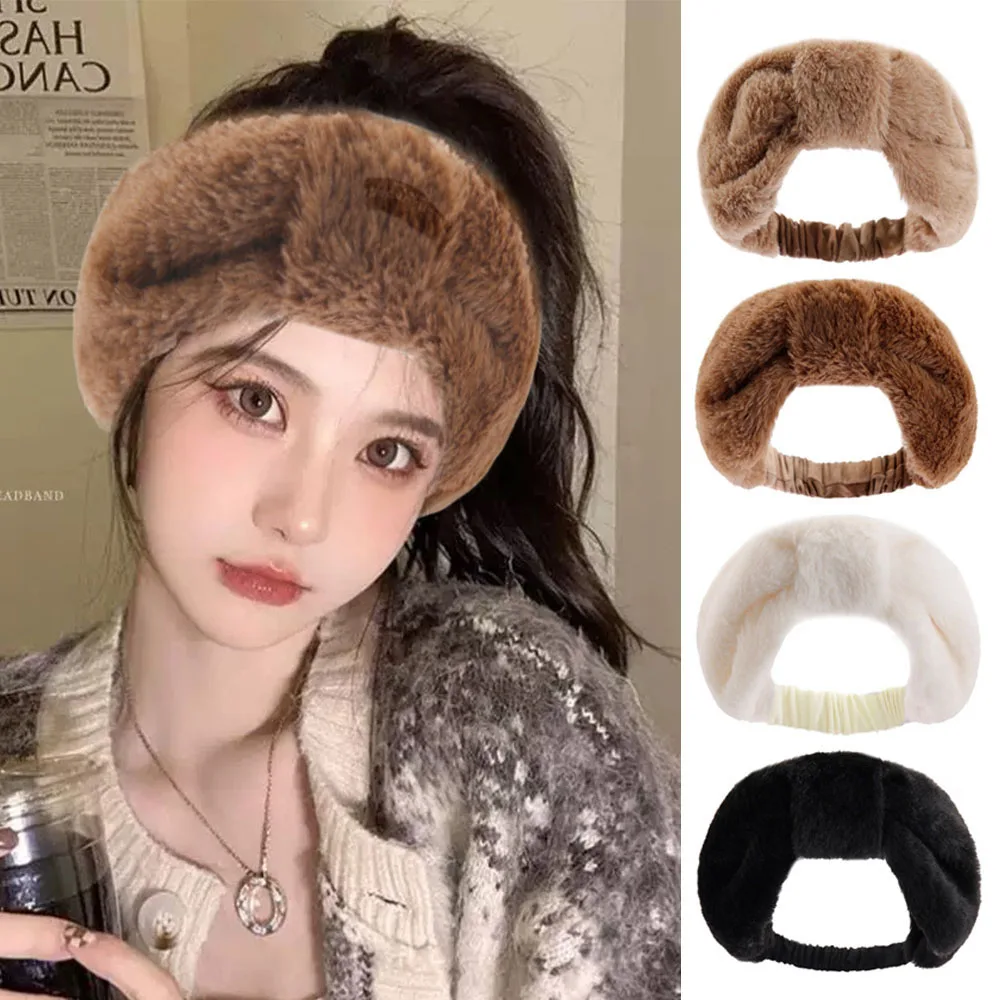 Plush-Warm-Turban-Soft-Fur-Headwrap-Wide-Elastic-Hair-Bands-Elastic ...