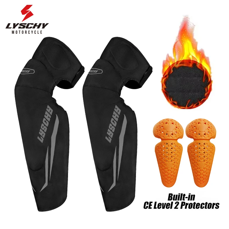 LYSCHY Motorcycle Knee Pads Winter Warm Motocross Knee Pads Waterproof ...