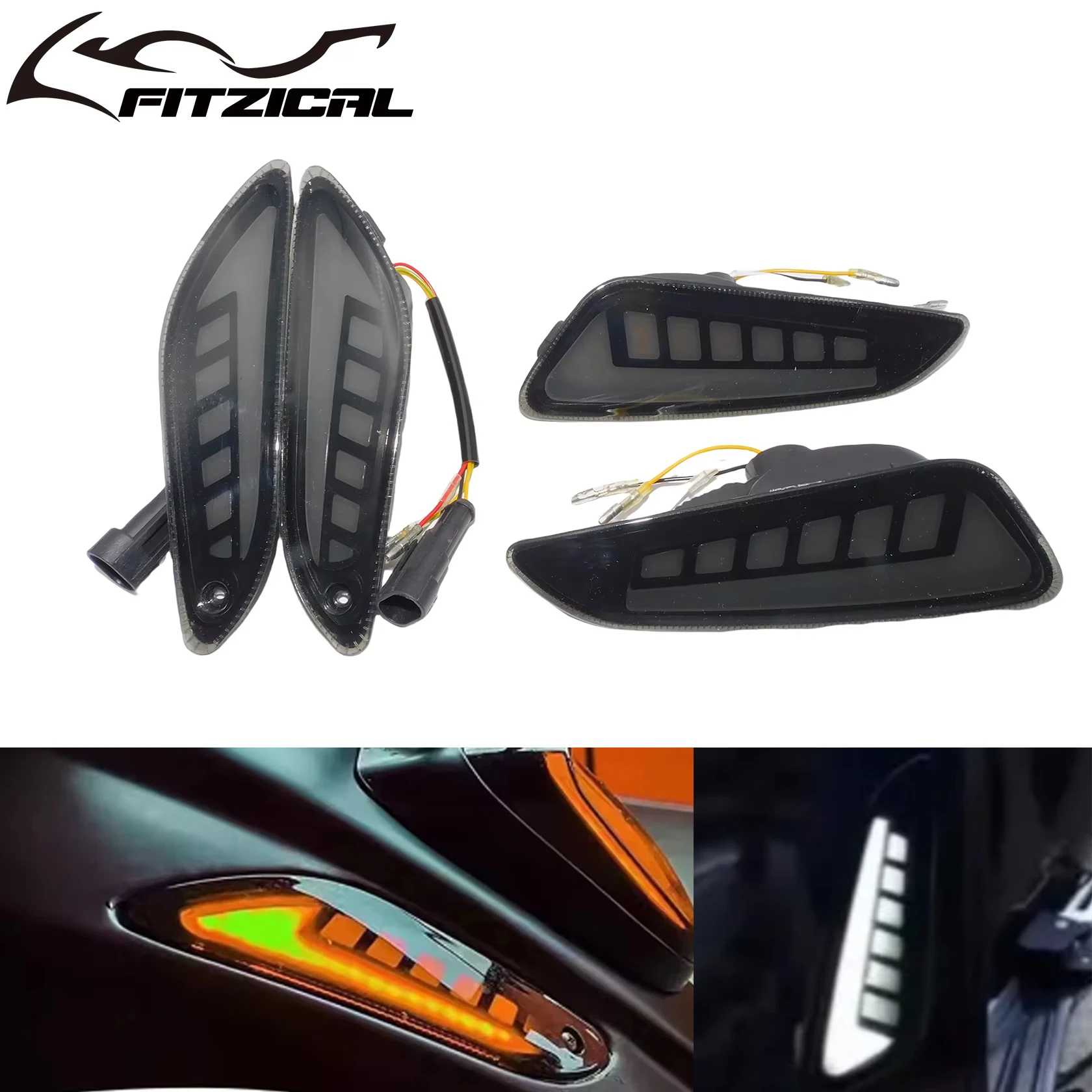 Motorcycle LED Front/ Rear Turn Signal Indicator Daytime Running Light ...