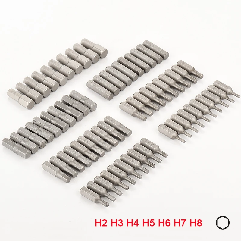 10pcs 1/4 inch Hex Shank H2 H3 H4 H5 H6 H7 H8 Screw Driver Bits For ...
