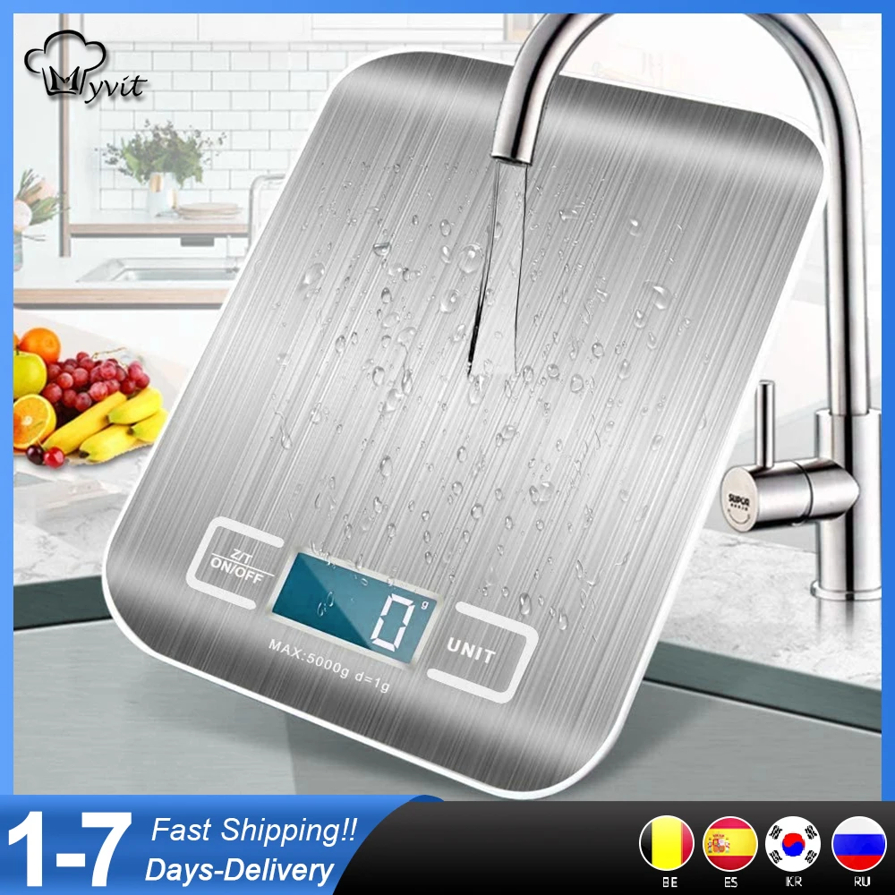 Kitchen Scale Digital Multi-function Stainless Steel Weighing Scale ...