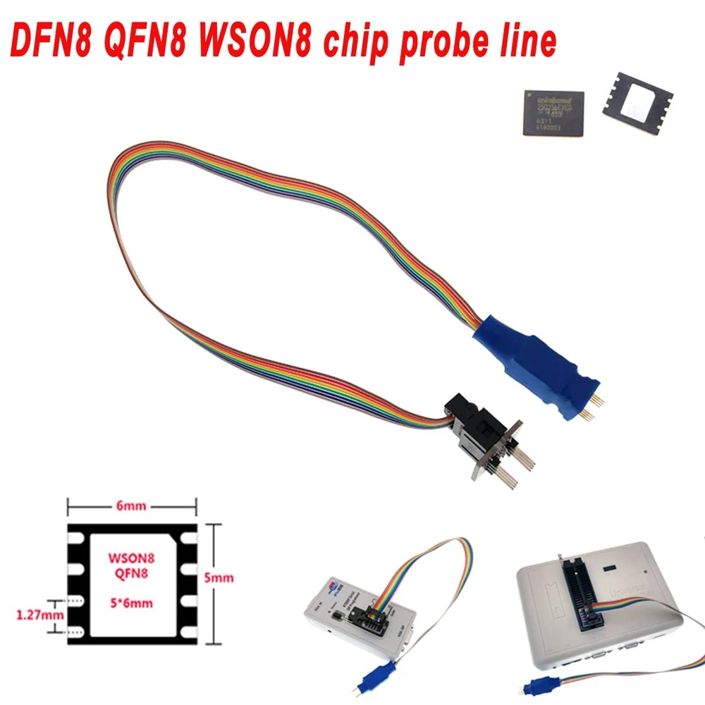 DFN8 QFN8 WSON8 Dip8 Chip Probe Line Read Write Burning Needle 1.27 6x8 ...