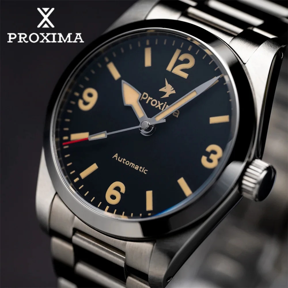 Proxima-PX1698-Automatic-Men-s-Watch-37mm-Vintage-Sport-Mechanical ...