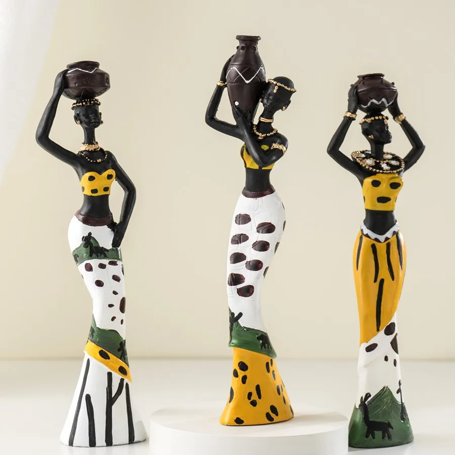 Black Woman Figurines African Sculptures - Touch of Decor