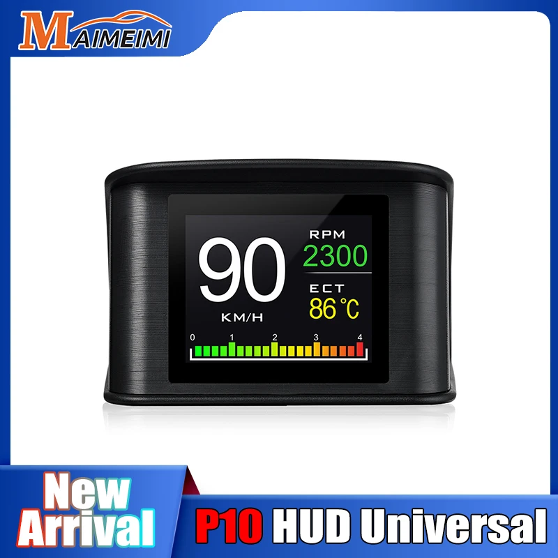 HD P10 HUD Universal Speedometer OBD Smart Digital Head Up Display Overspeed Alarm Engine Fault ...