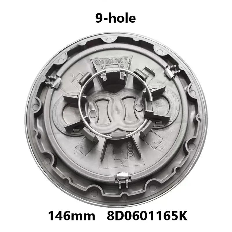 4pcs 146mm 8D0601165K 9-hole Wheel Center Hub Caps For TT A2 A3 A4 A8 ...