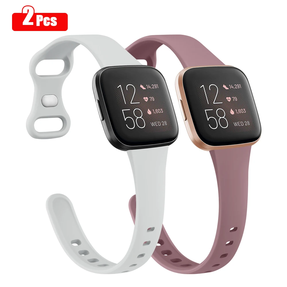 2pcs-Slim-Silicone-Band-For-Fitbit-Versa-Versa-2-Versa-Lite-Strap-Sport ...