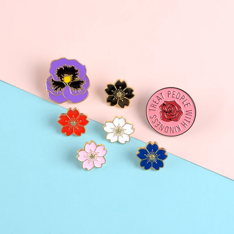 Wholesale-Colorful-Flower-Enamel-Pins-Beautiful-Red-Black-White-Flowers ...