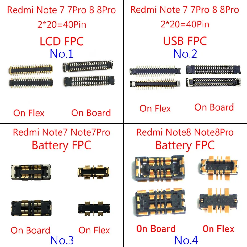 2pcs-40Pin-LCD-Display-FPC-Connector-on-Motherboard-for-Xiaomi-Redmi ...