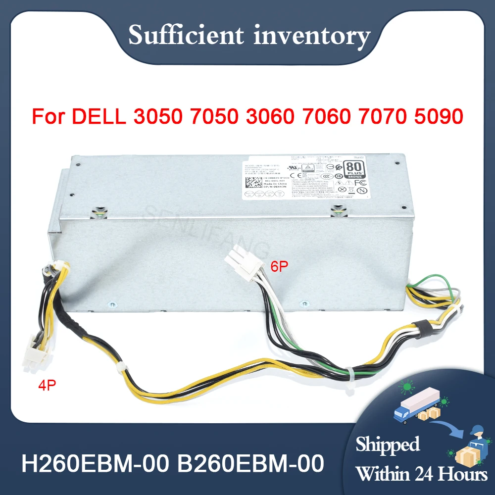 New For Dell Optiplex 3050 7050 3060 7060 7070 5090 Power Supply 260W 6Pin 08X63N H260EBM 00 ...