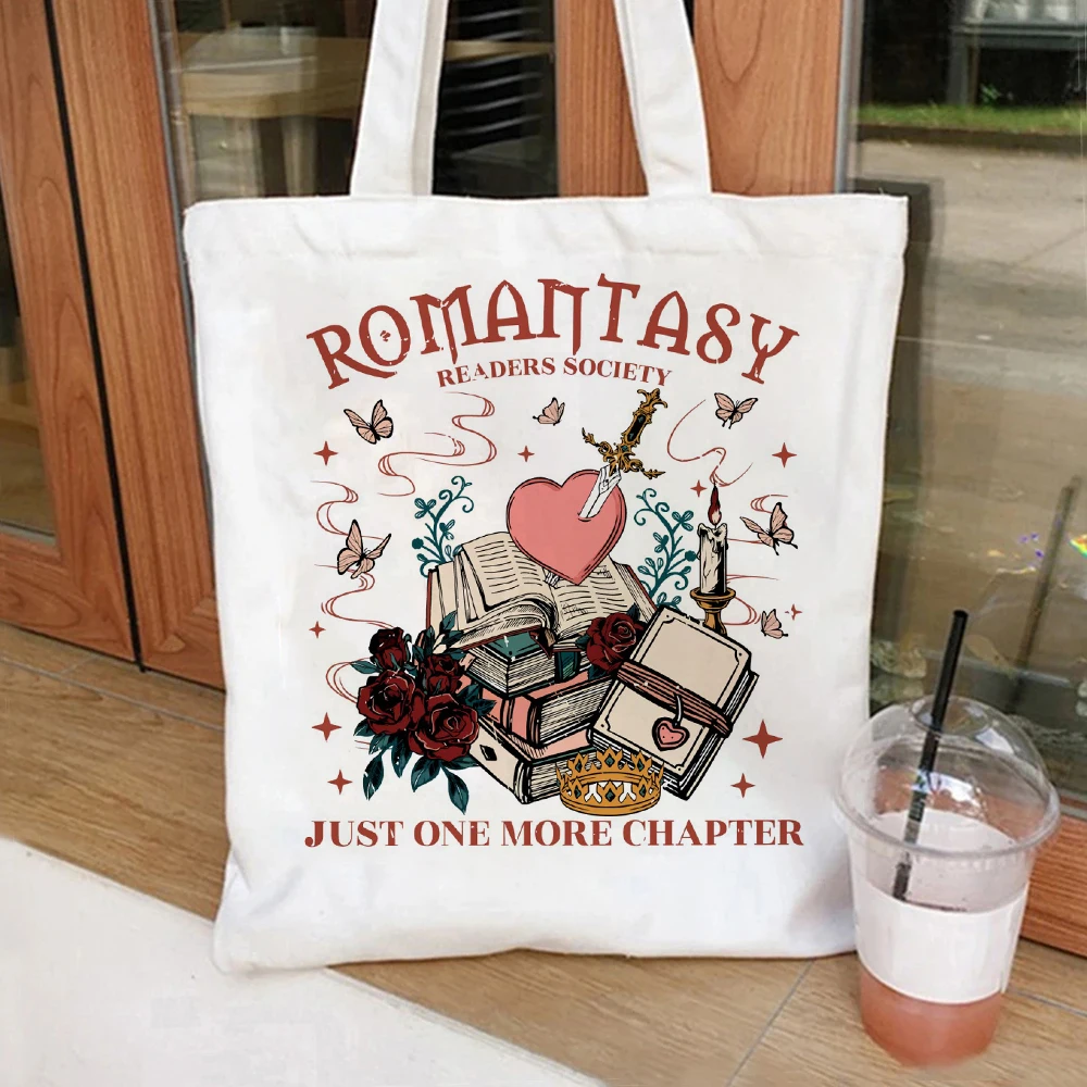 Romantasy-Book-Tote-Bag-Canvas-Tote-Bag-Shoulder-Bag-with-Makeup-Bag ...