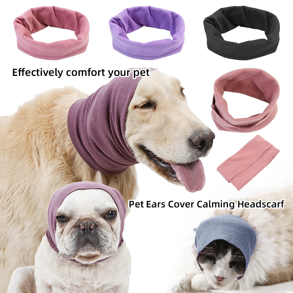 Anxiety-Free Pet Ear Protection Wrap Dogs Cats Noise Canceling Earmuff ...