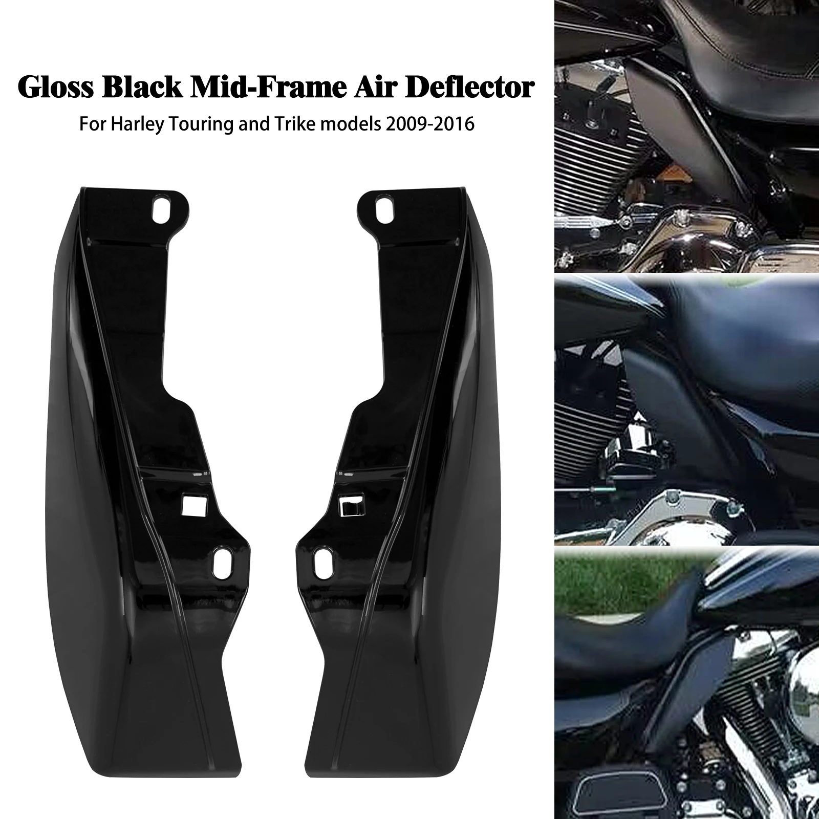 Motorcycle-Heat-Shield-Mid-Frame-Air-Deflector-Trim-Black-For-Harley ...