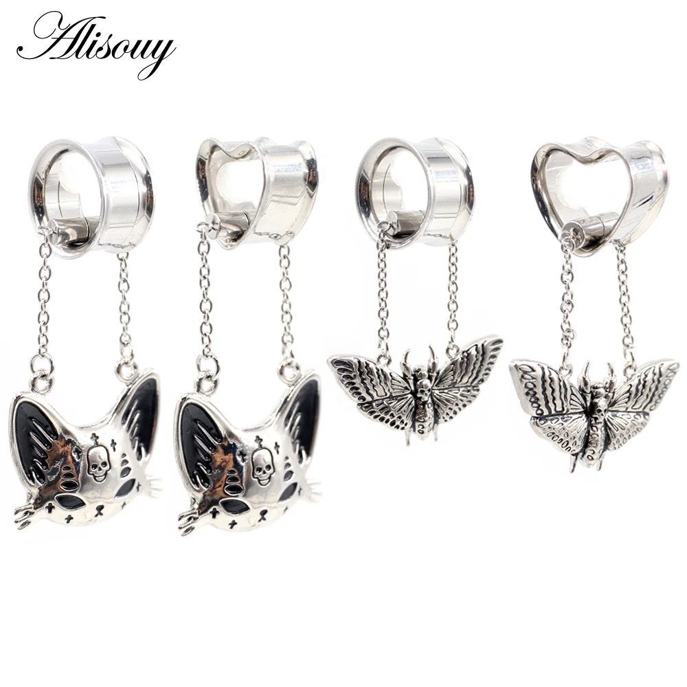 A-o-inoxid-vel-Ear-Plugs-para-Piercing-Maca-Orelha-Calibres-Brincos ...