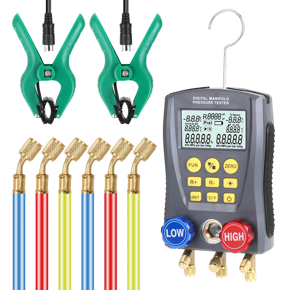 Pressure-Gauge-Refrigeration-Digital-Vacuum-Pressure-Manifold-Tester ...